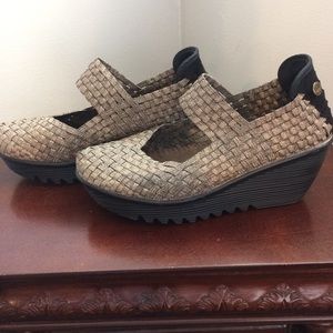 bernie mev. | Shoes | Bernie Mev Metallic Wedges | Poshmark